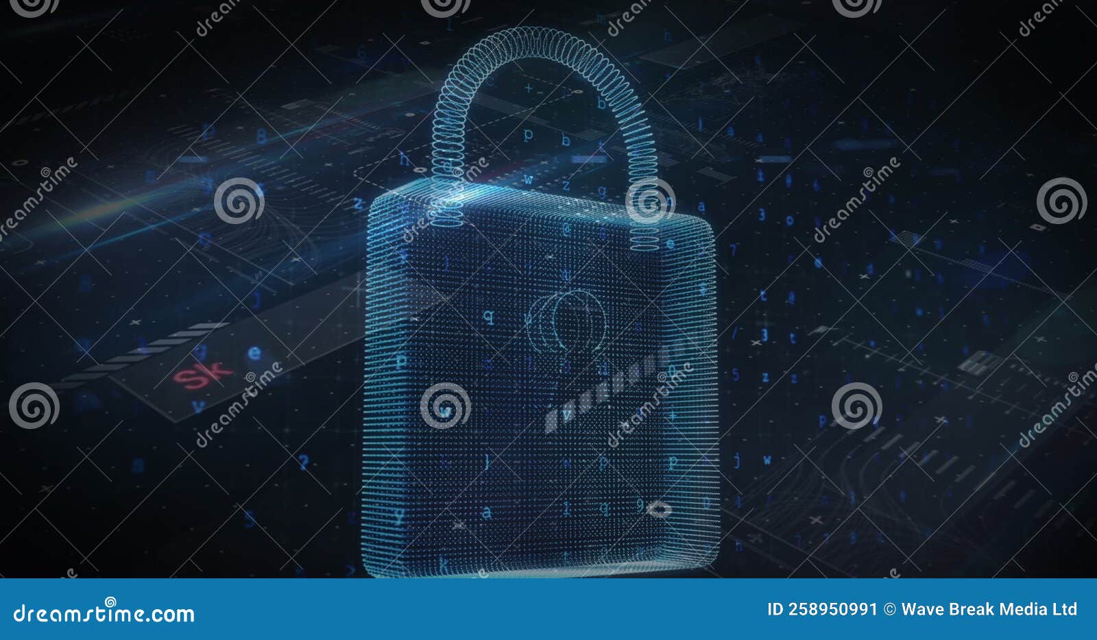 Illustration of Digital Padlock with Letters and Numbers Against ...