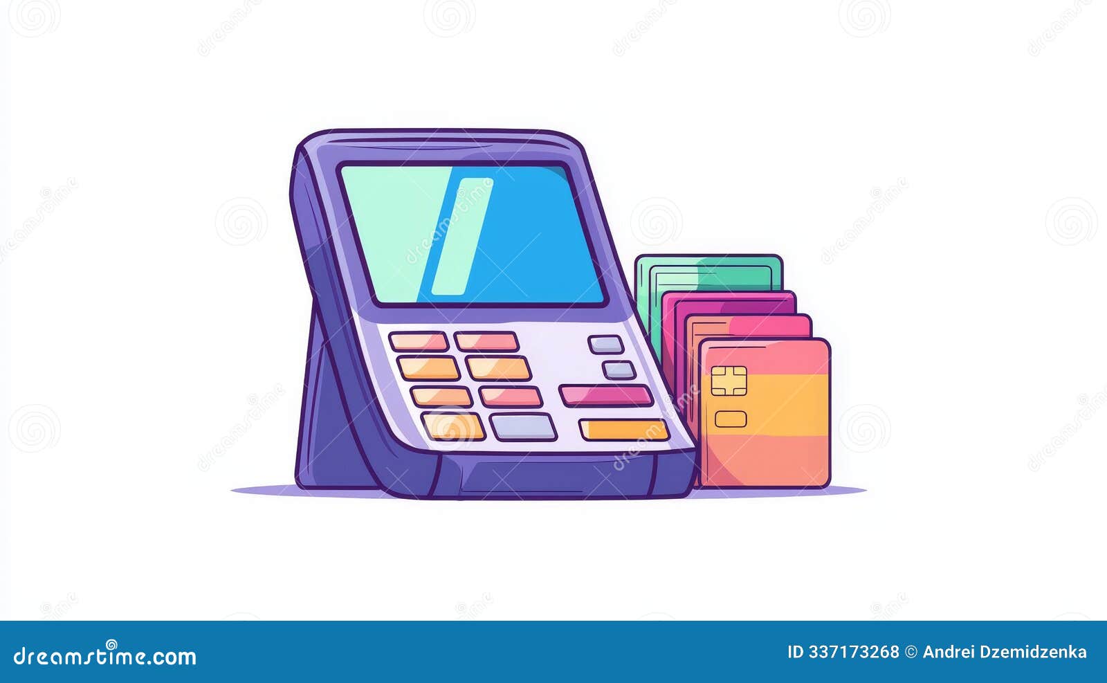 This is an Illustration of a Digital Payment System with Cards, Cash ...