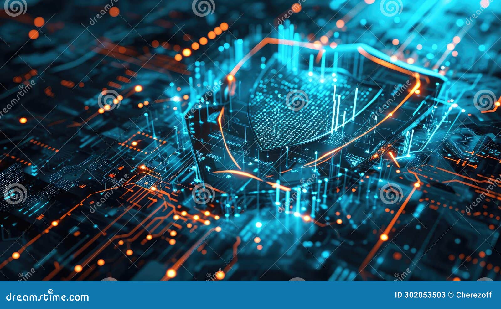 Illustration of Digital Protection Stock Image - Image of technology ...