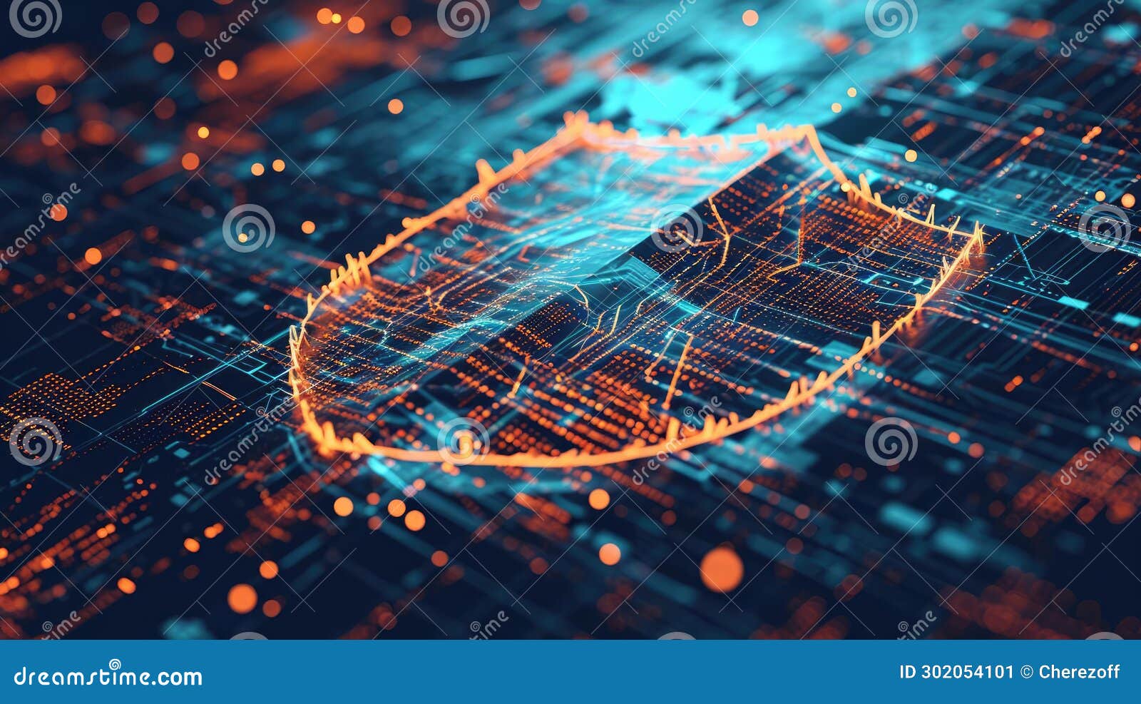 Illustration of Digital Protection Stock Image - Image of safety ...