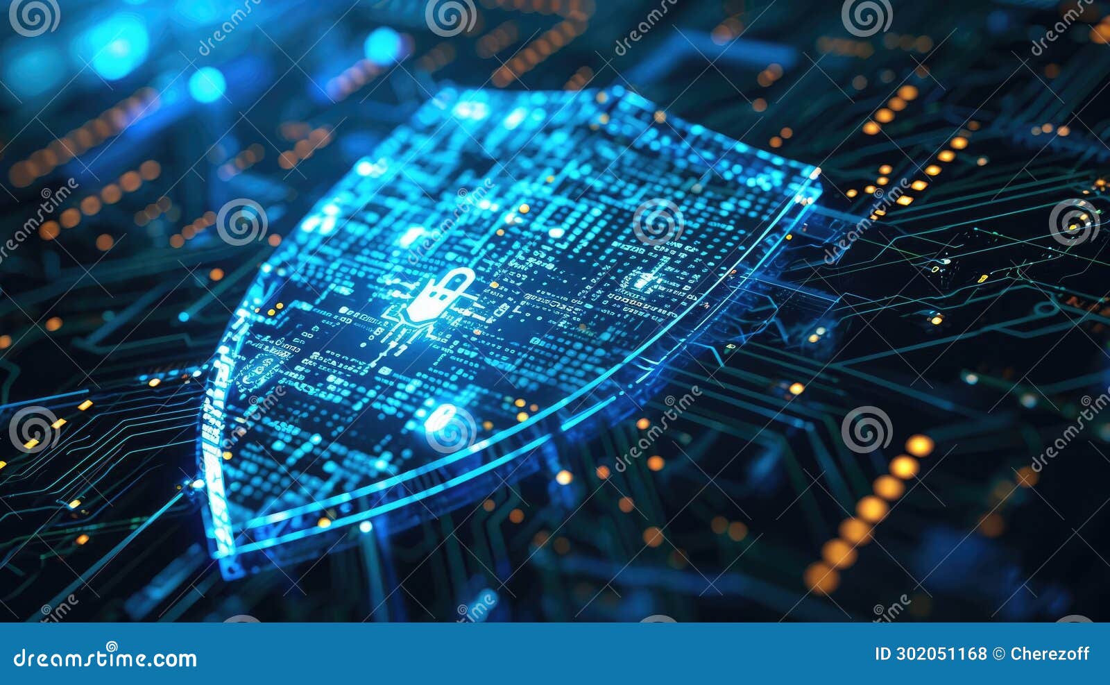Illustration of Digital Protection Stock Illustration - Illustration of ...
