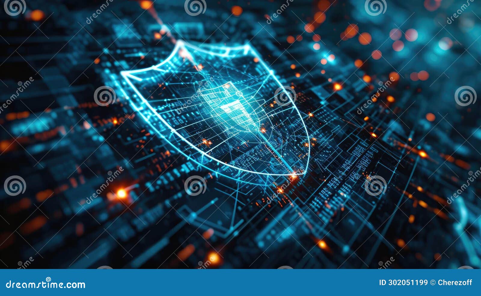 Illustration of Digital Protection Stock Illustration - Illustration of ...