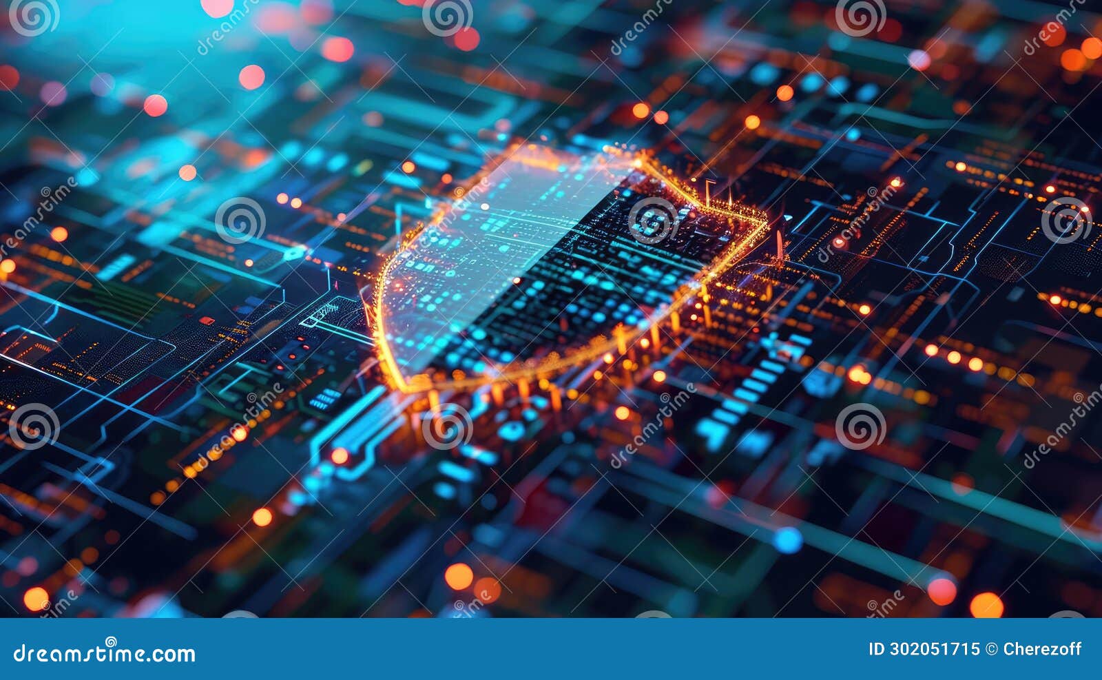 Illustration of Digital Protection Stock Illustration - Illustration of ...