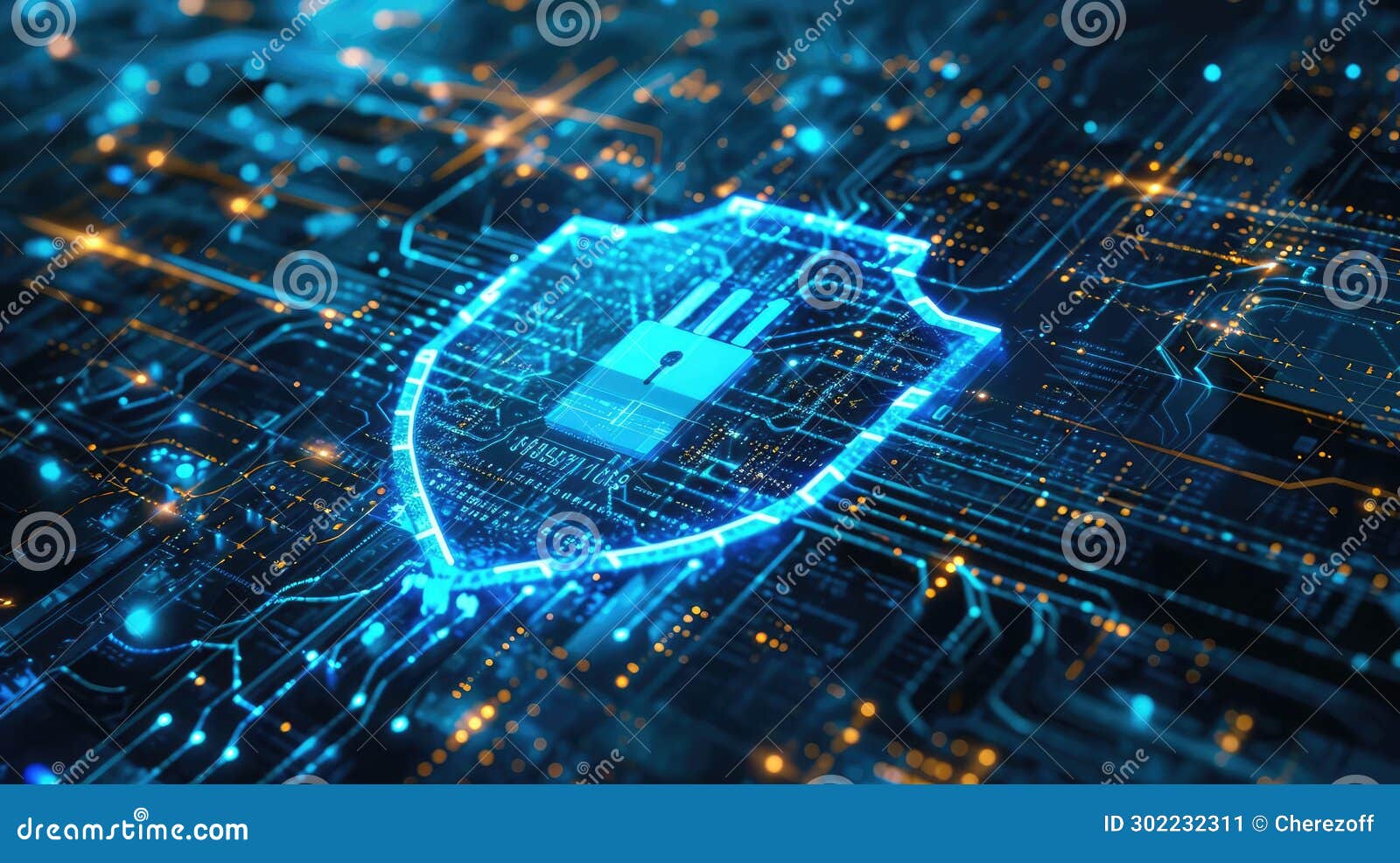 Illustration of Digital Protection Stock Illustration - Illustration of ...