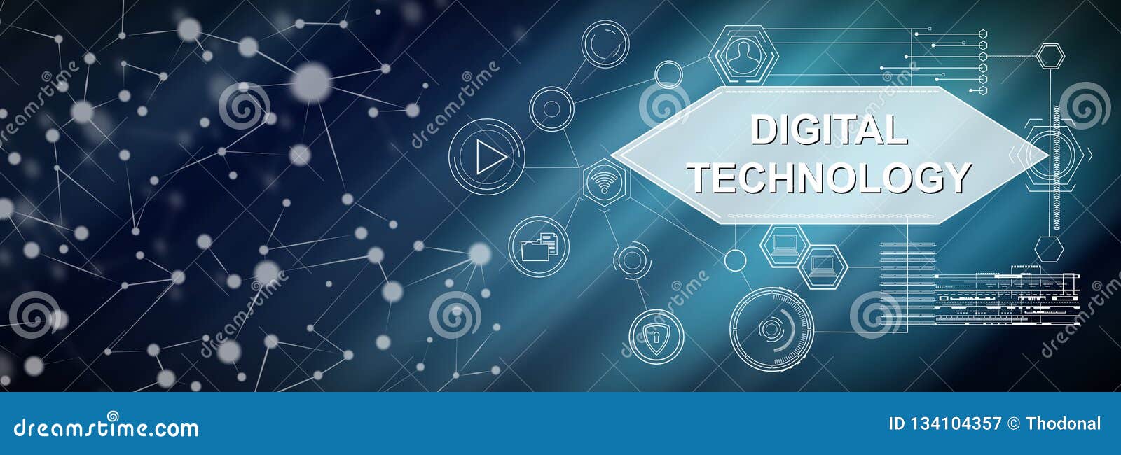 Concept of Digital Technology Stock Illustration - Illustration of ...