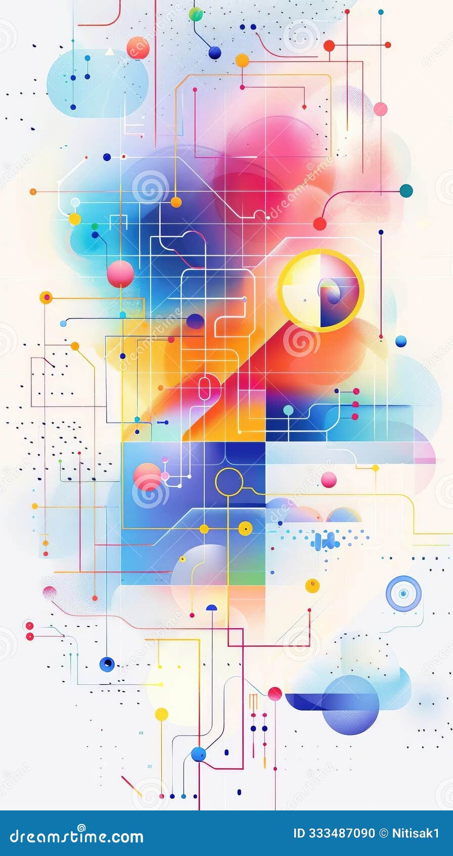 Illustration of a Digital Transformation Icon in a Colorful Modern ...