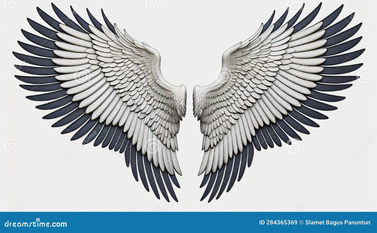 Illustration of a 2-dimensional Pair of Angel Wings for Mockup Stock ...