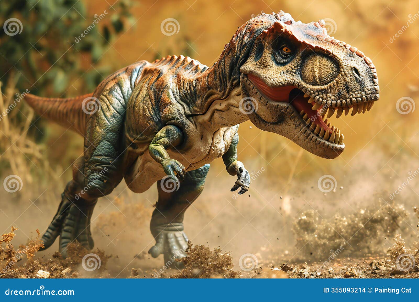 Dinosaur in the Sand, T-rex, Dinosaurs in the Sand Stock Illustration ...