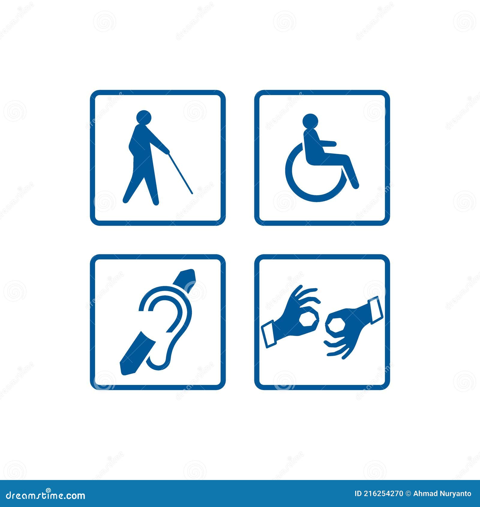 Illustration of disable stock vector. Illustration of blindicon - 216254270