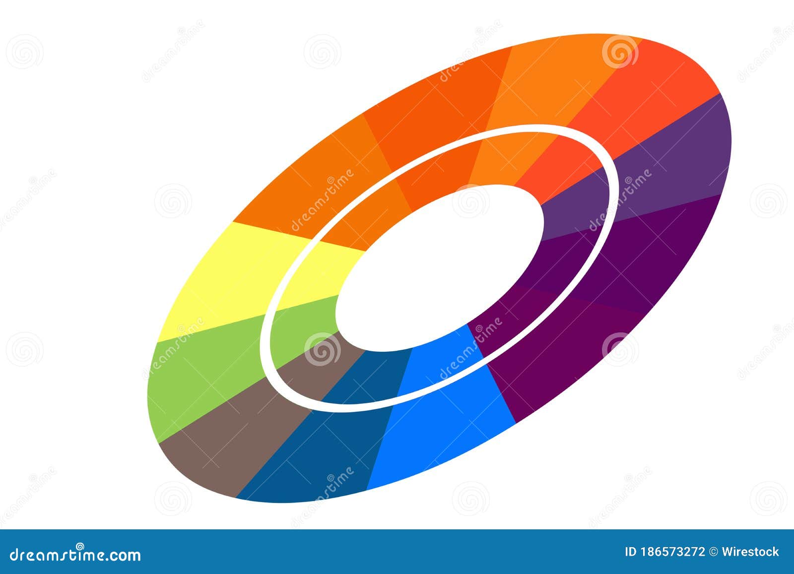 Illustration of a Disc Colored in the Rainbow Colors with a White ...