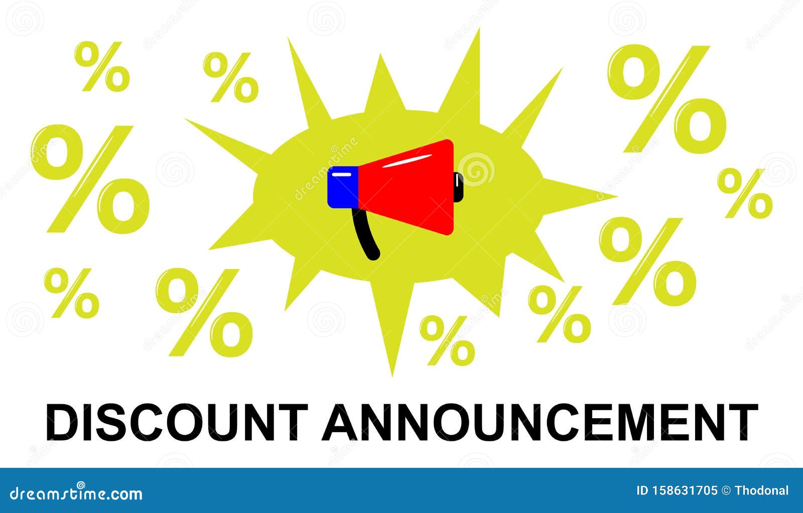 Concept of Discount Announcement Stock Illustration - Illustration of ...