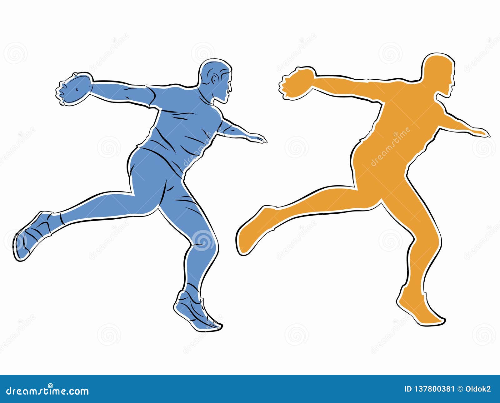 Silhouette Discus Thrower , Vector Drawing | CartoonDealer.com #137800381