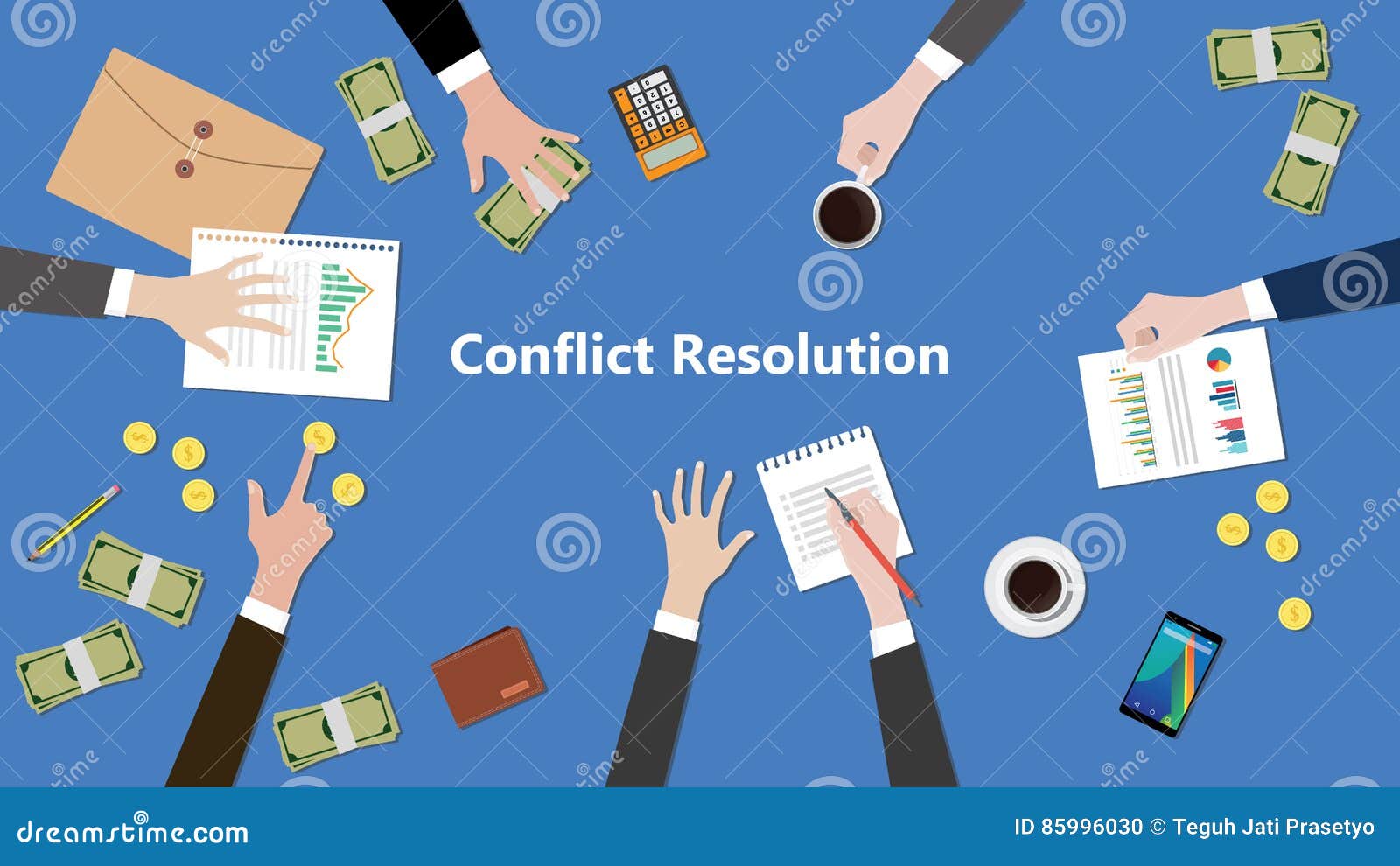 Illustration of Discussion about Conflict Resolution in a Team Work ...