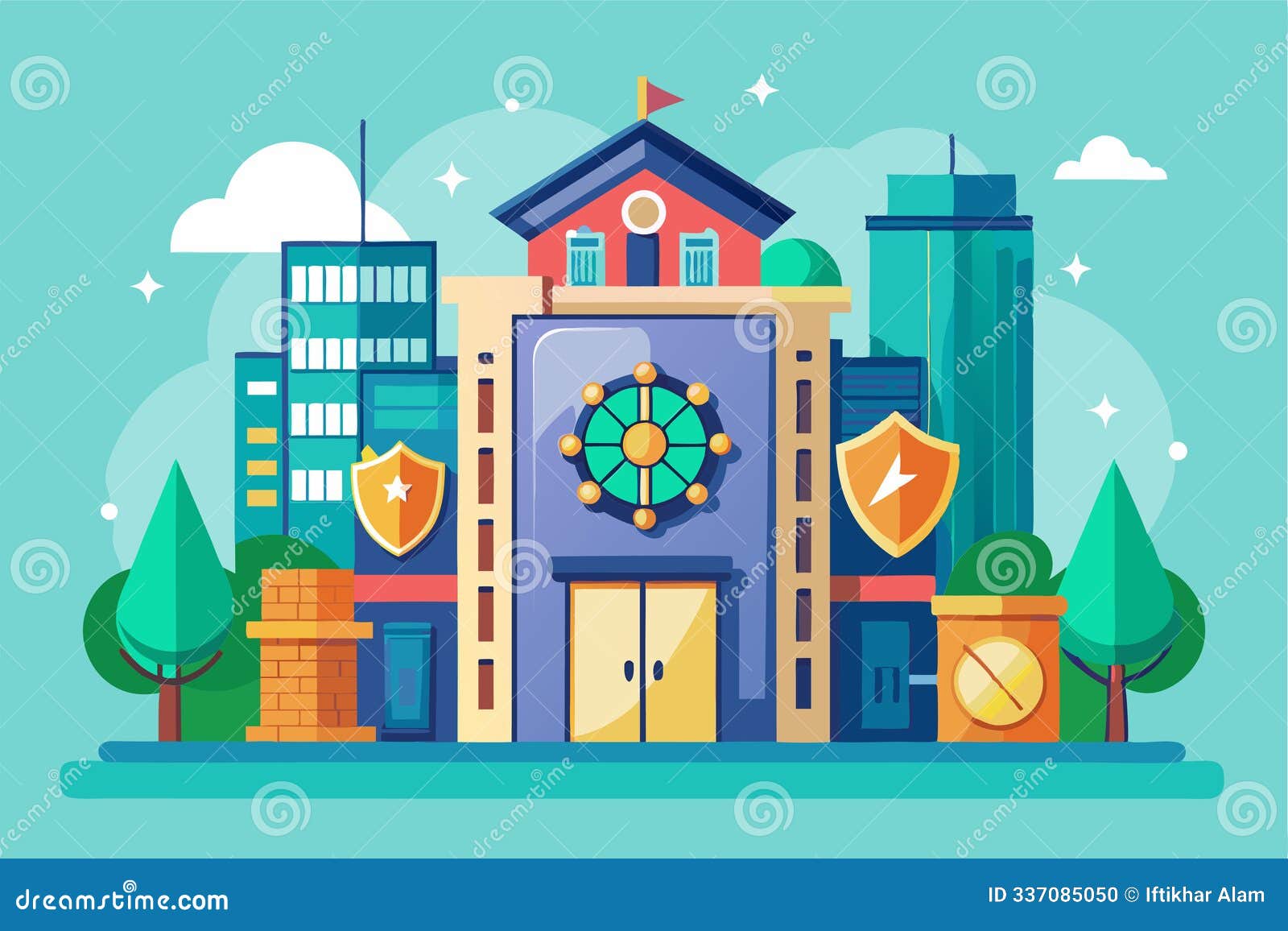 This Illustration Displays a Bright and Safe Building Design Featuring ...