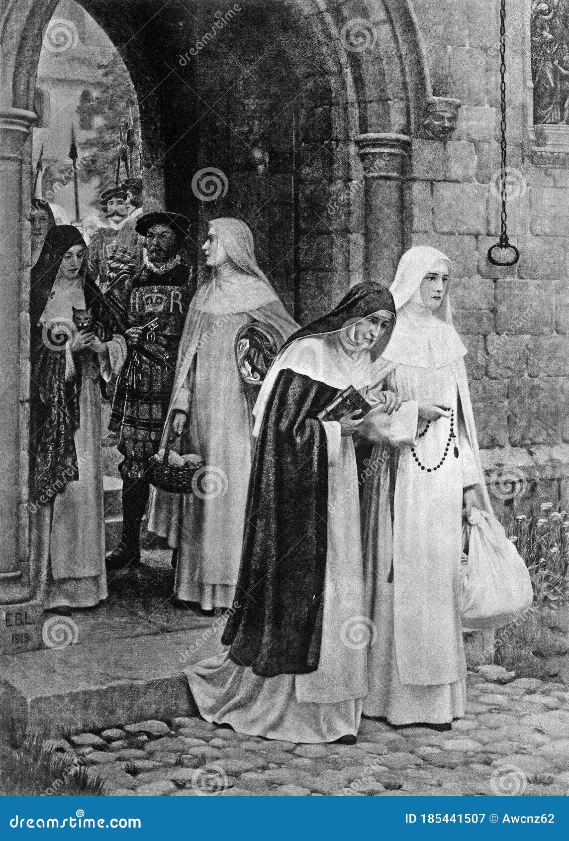 Illustration of the Dissolution of the Monasteries Stock Image - Image ...