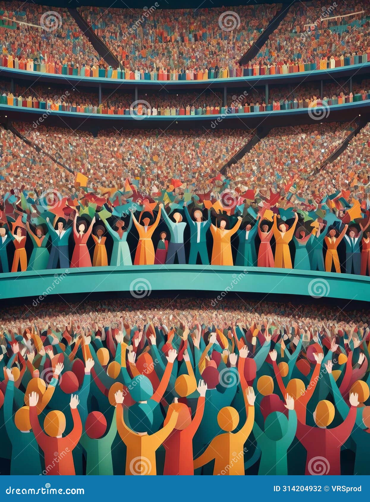 Vibrant Crowd Cheering in Stadium Stock Photo - Image of event ...