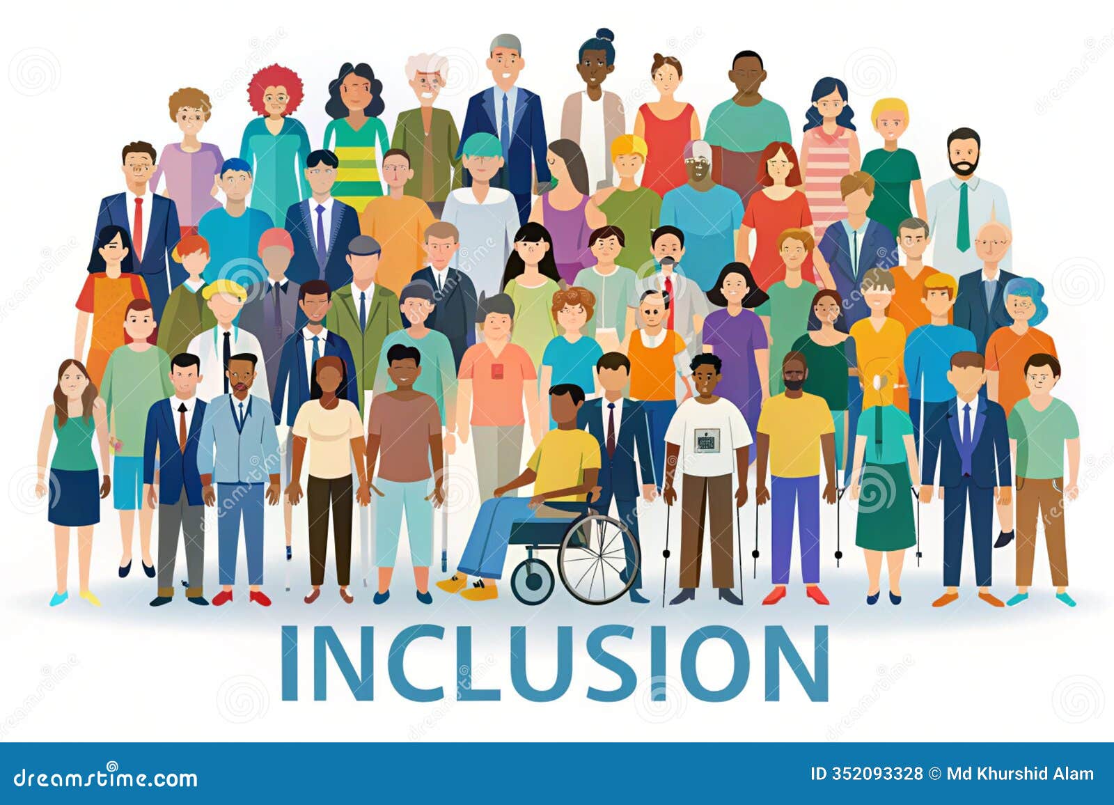 Illustration of a Diverse Group of People Representing Inclusion and ...