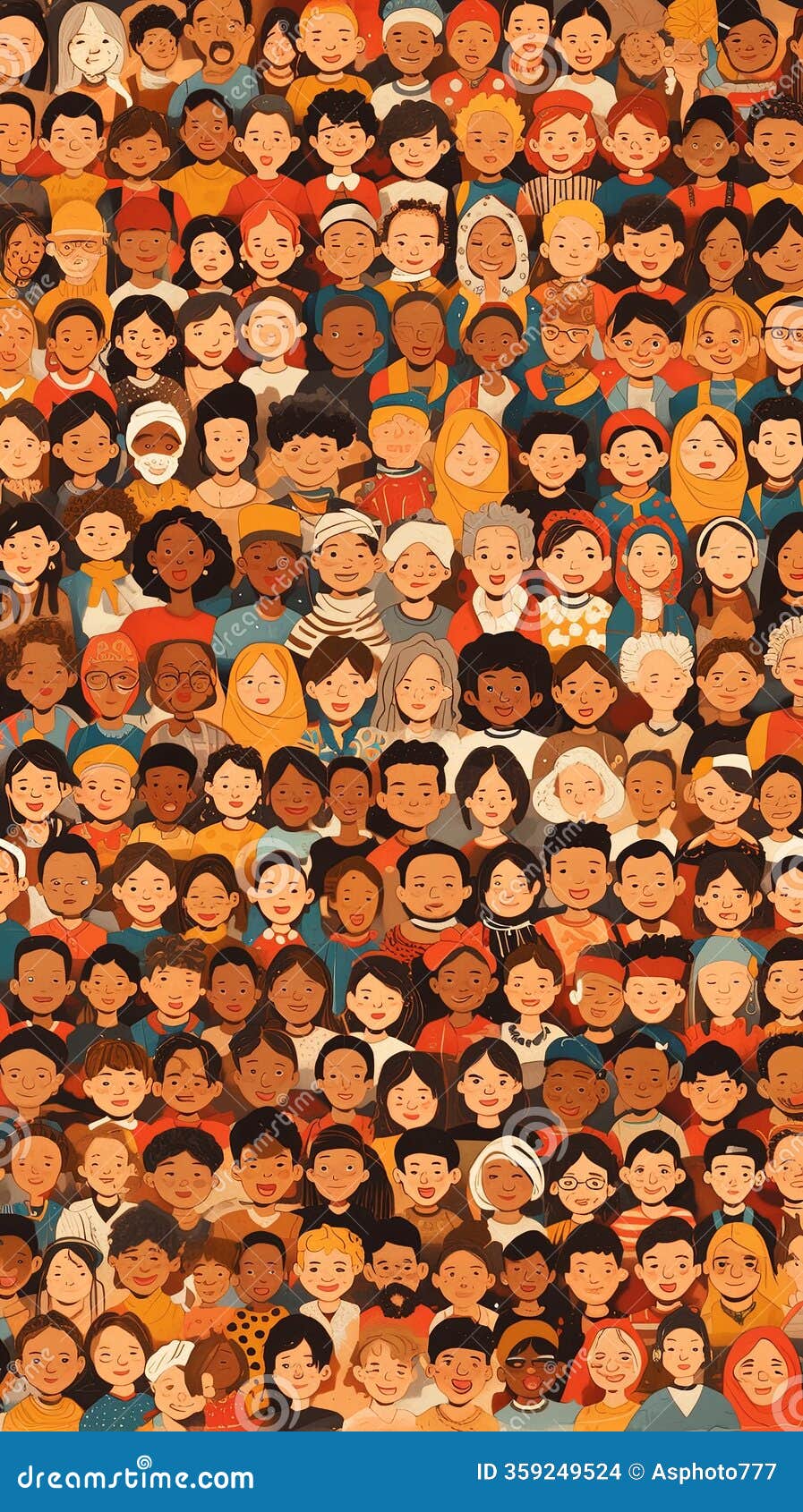 Illustration of a Diverse Group of People Showcasing Multicultural ...
