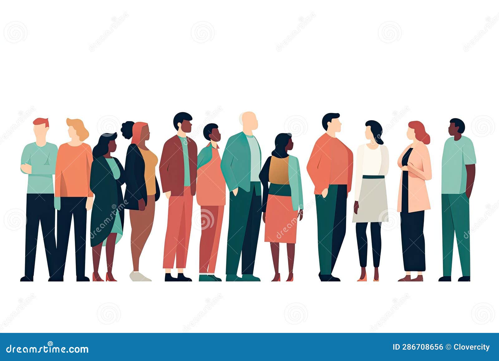 Illustration Diverse Group of People Stock Illustration - Illustration ...