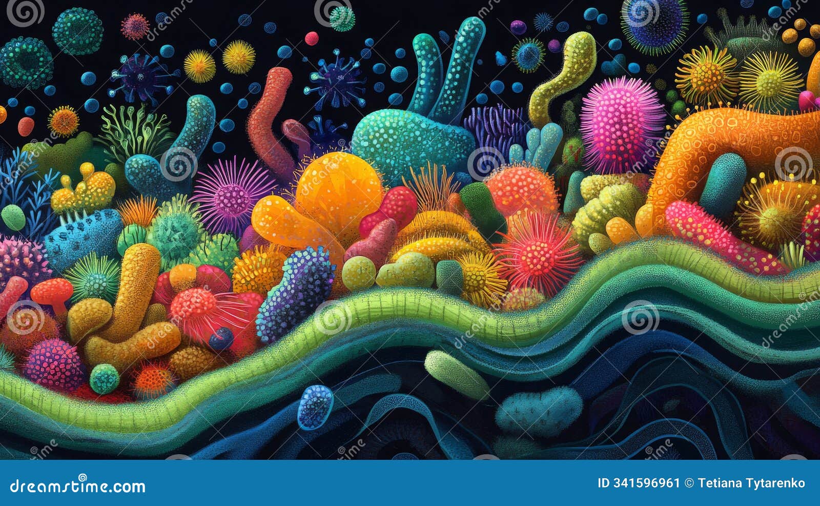 Illustration of Diverse and Vibrant Microbiome in a Healthy Human S ...