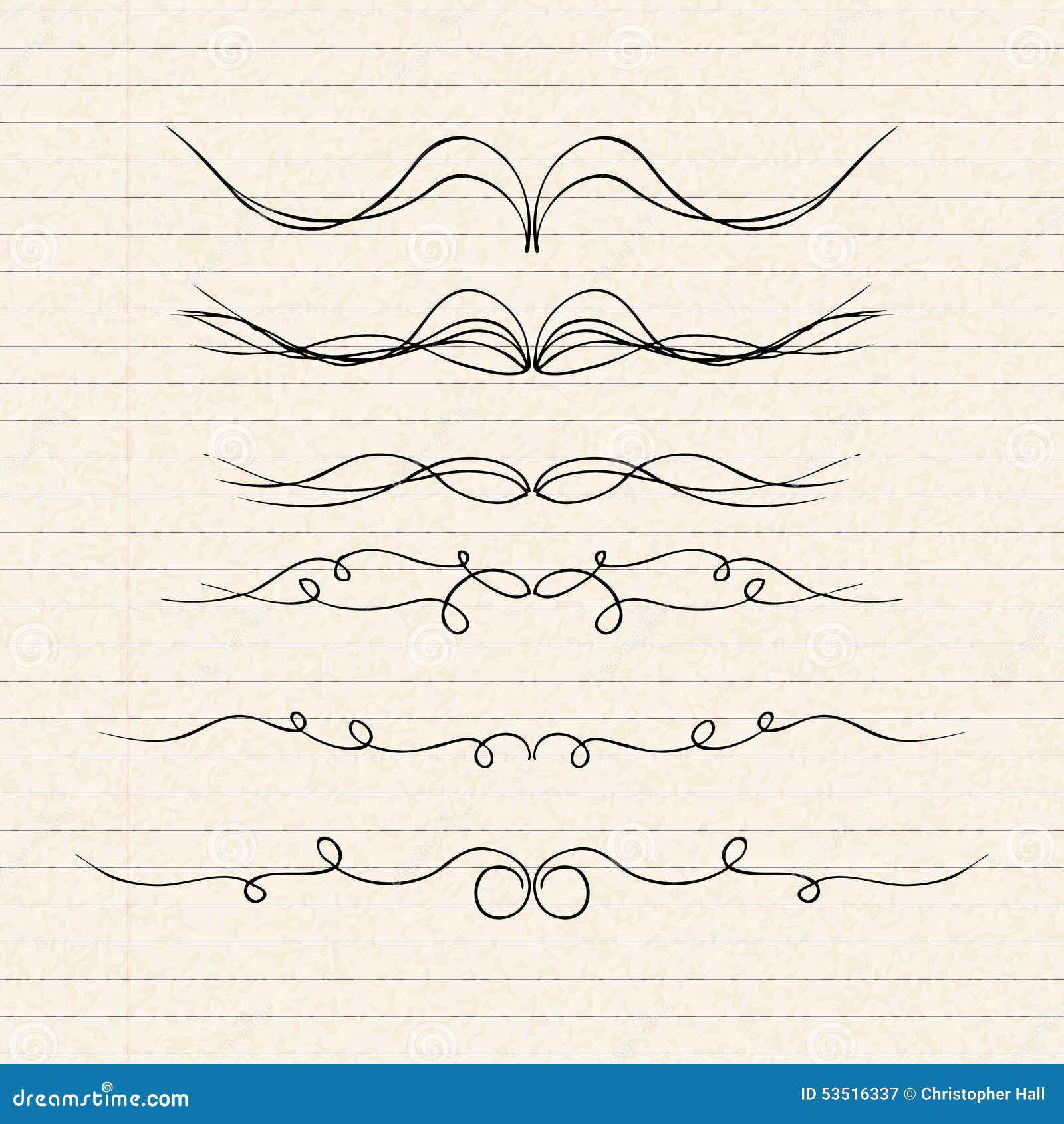 Illustration Of Dividers On A Sheet Of Lined Paper Cartoon Vector ...