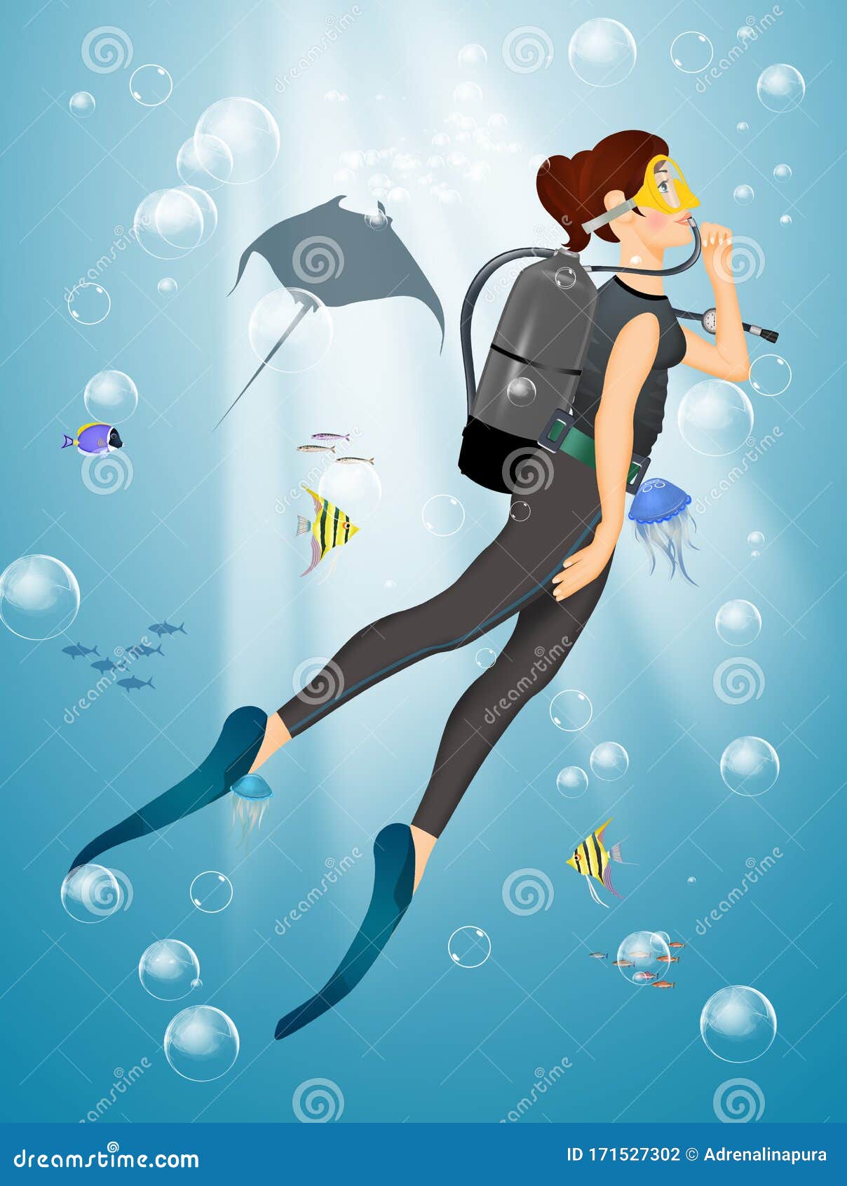 Illustration of diving stock illustration. Illustration of diving ...
