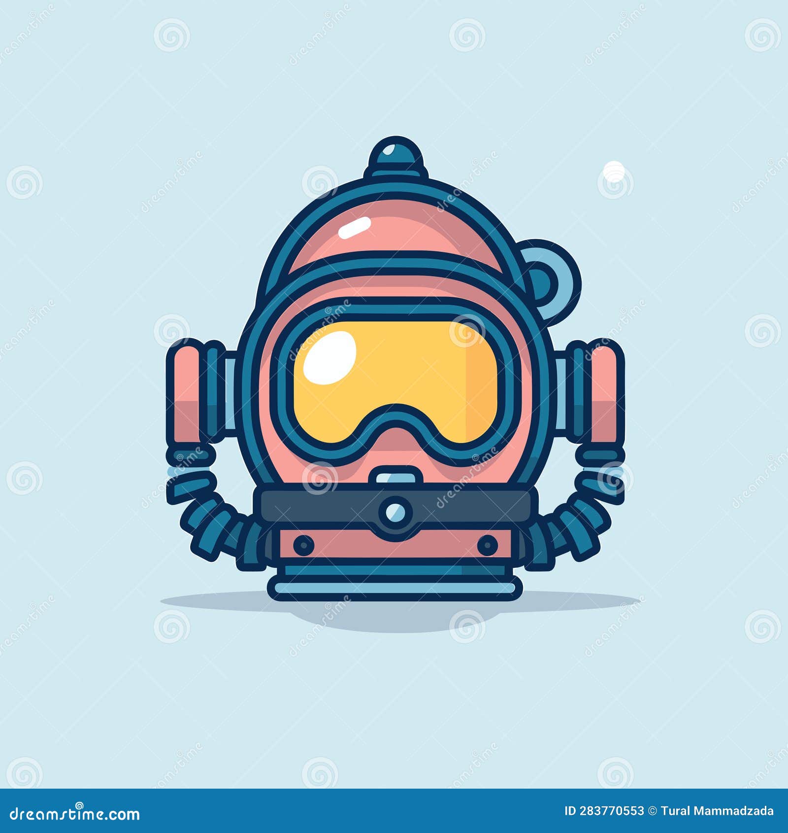 Vector of an Illustration of Diving Mask and Goggles in a Modern Flat ...