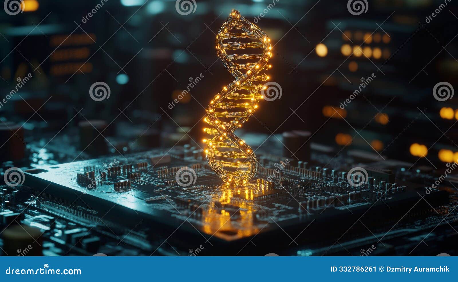 Illustration of a DNA Helix Representing Advanced Genetic Engineering ...