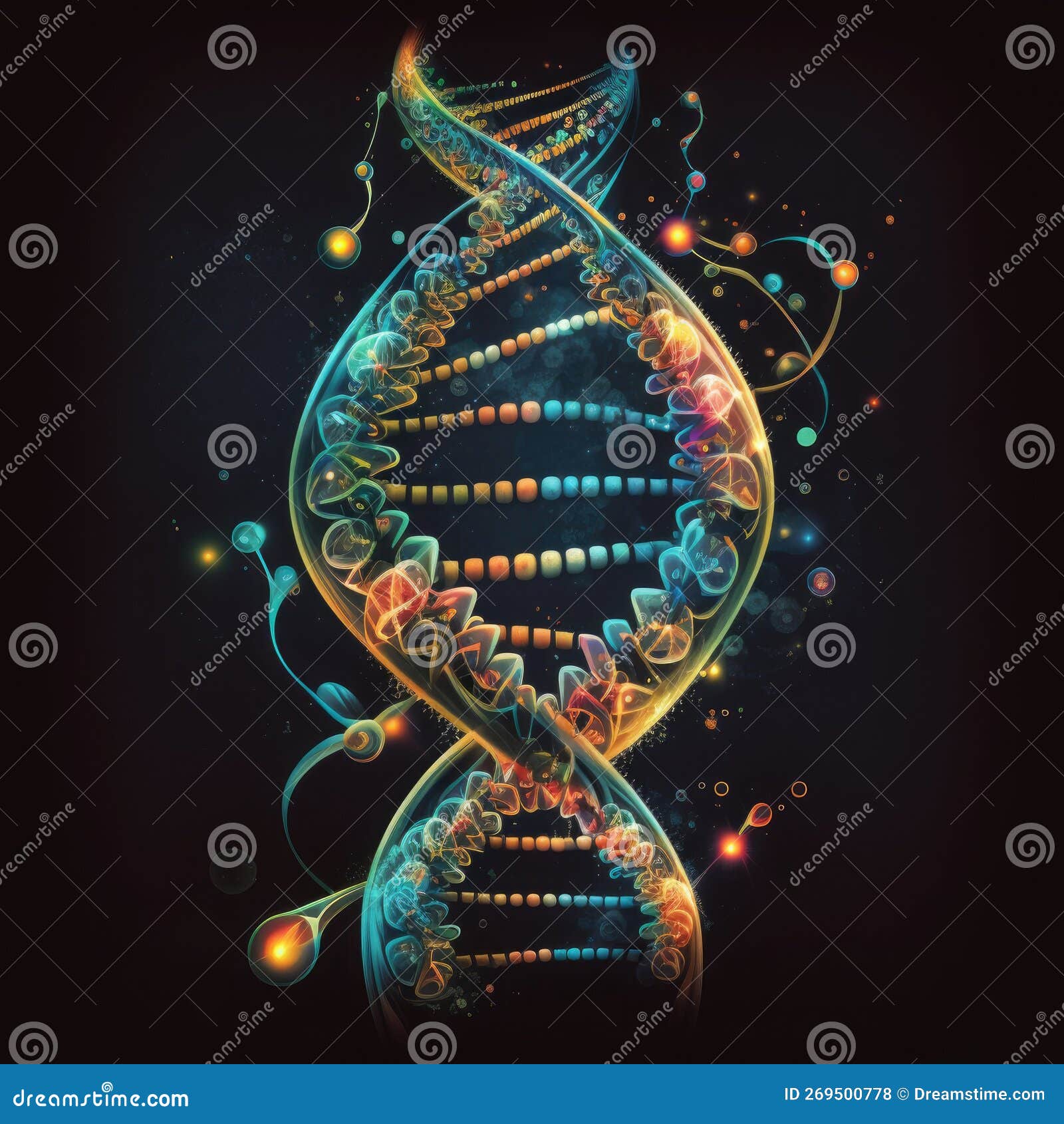 Illustration of a DNA Molecule AI Generative Stock Illustration ...