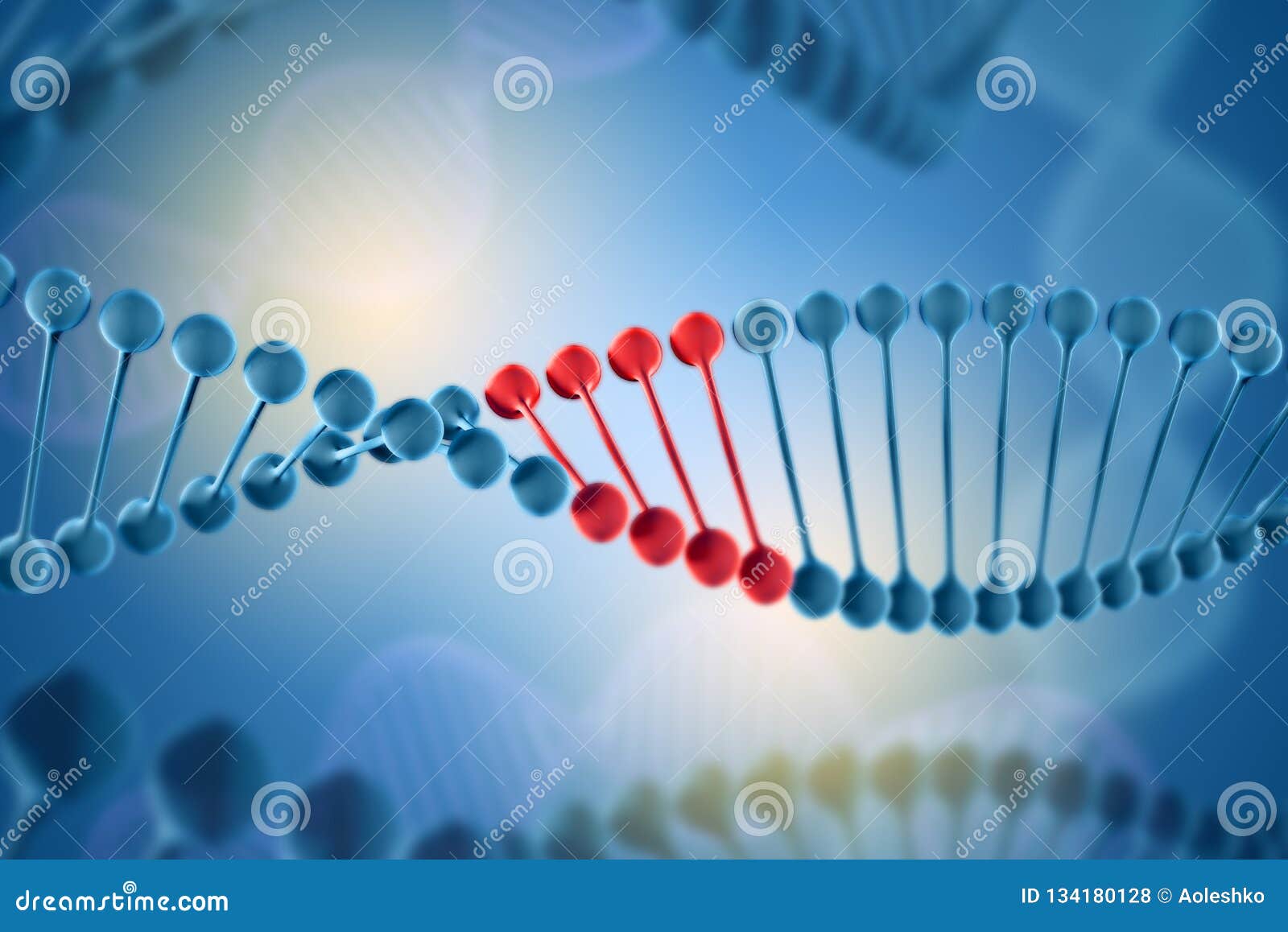 Illustration of DNA Molecule. the Helical Molecule in the Environment ...