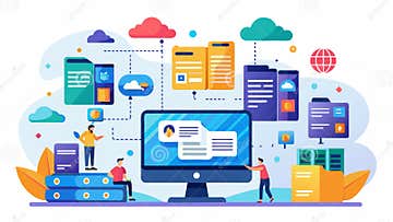 Illustration of a Document Management System (DMS) with File Storage ...