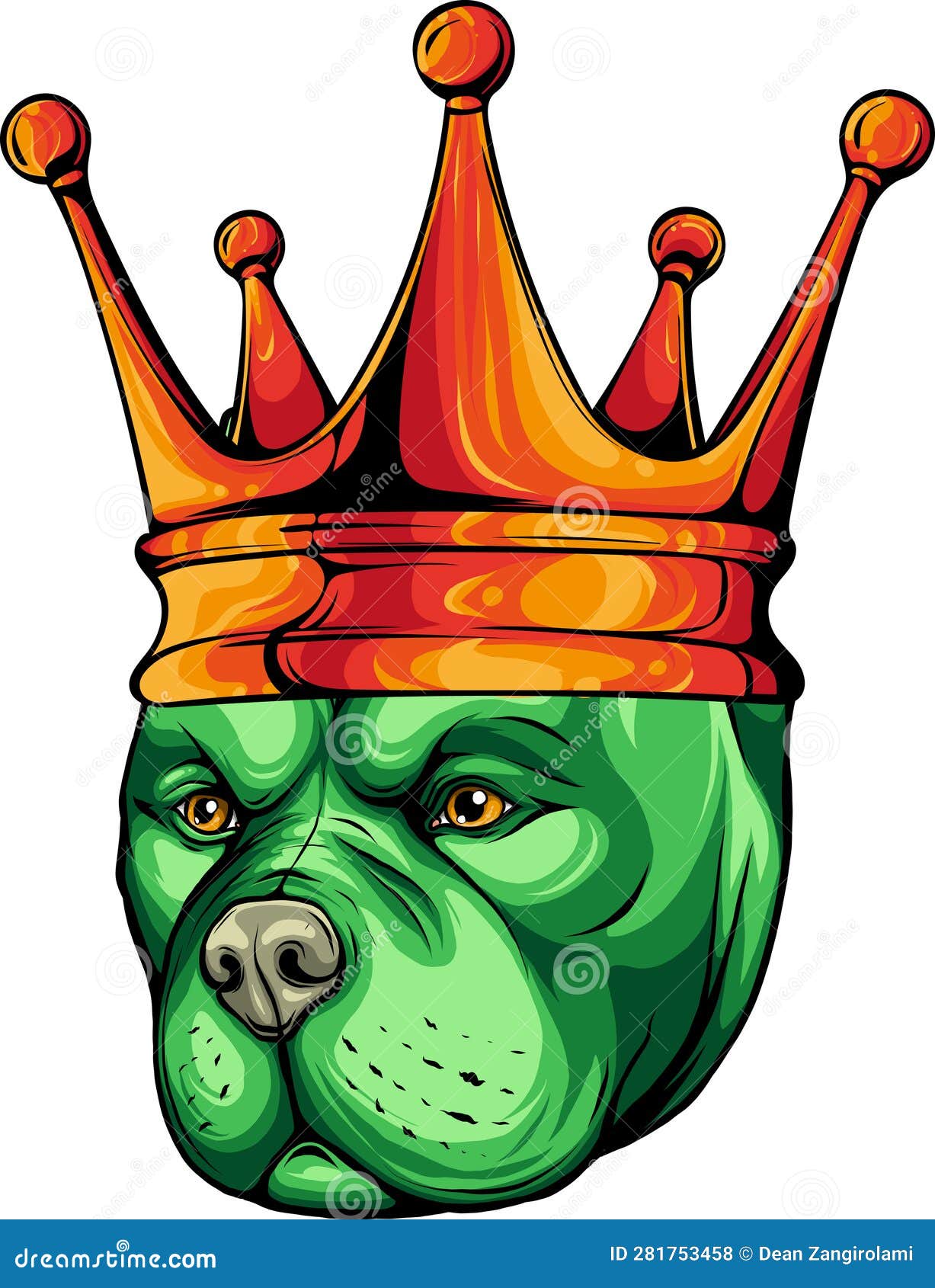 King Pitbull Dog Cartoon Character Vector Logo | CartoonDealer.com ...
