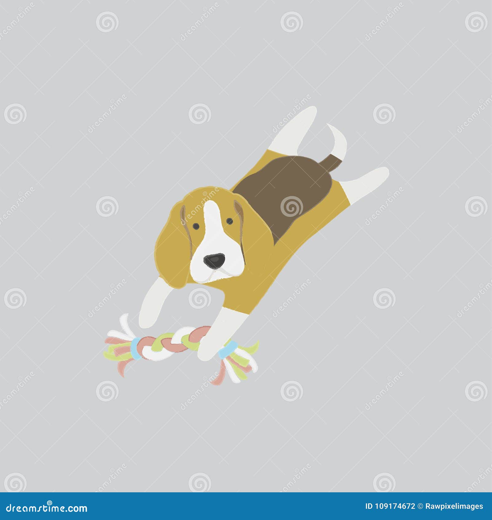 Illustration of Dog Playing with Strings Stock Illustration ...