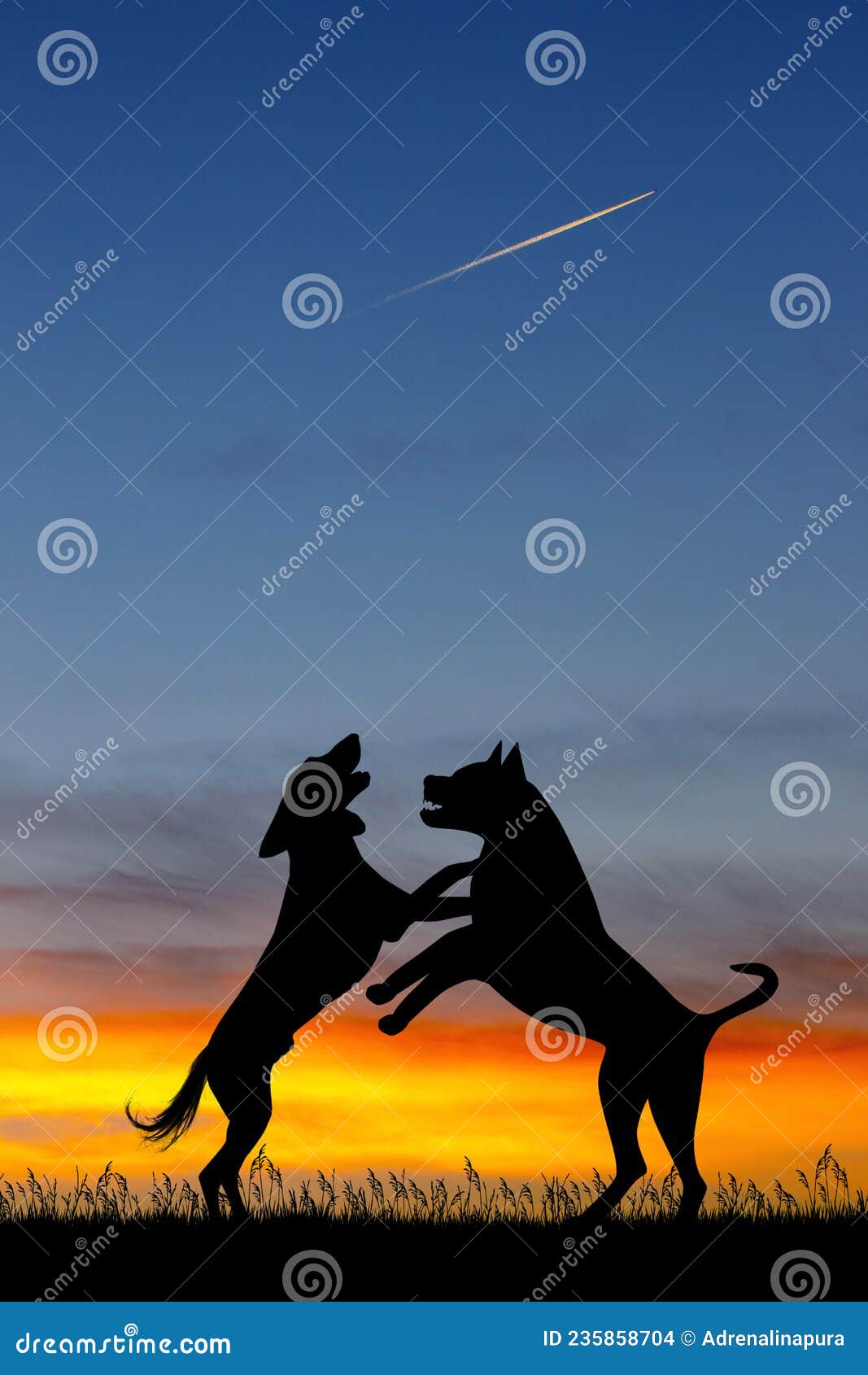 Illustration of dogfight stock illustration. Illustration of animals ...