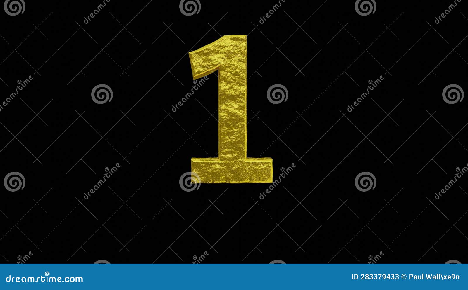 Illustration of the Number "1" in Gold. 2d Rendering. Stock ...