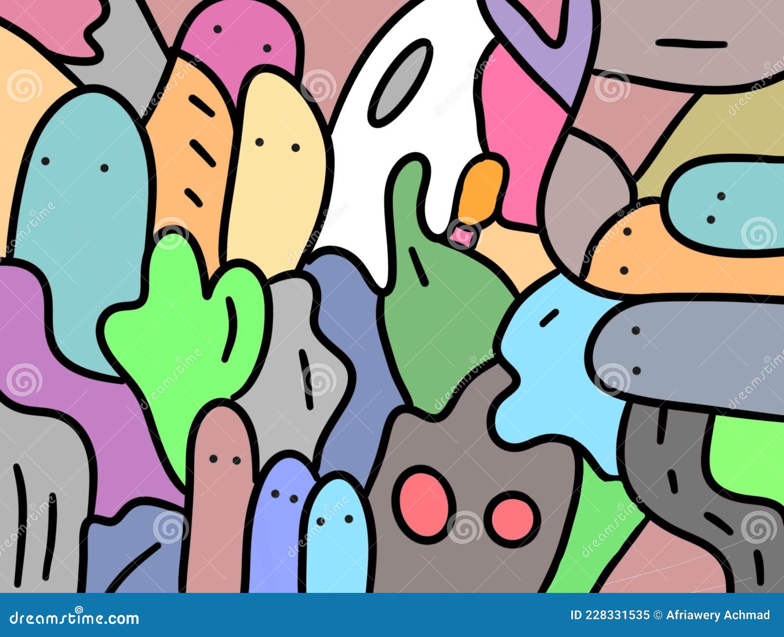 Illustration of Doodles for Colors Full Abstract Background Stock ...