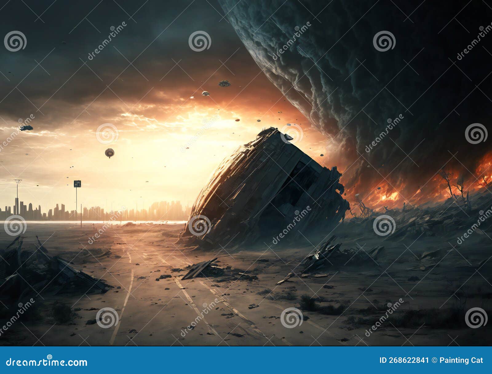 The Doomsday Scene of a Catastrophe Digital, Digital Illustration ...