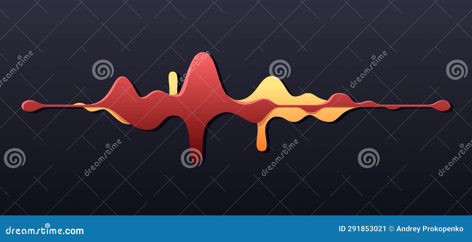 Illustration of a Double Sound Wave Stock Vector - Illustration of ...