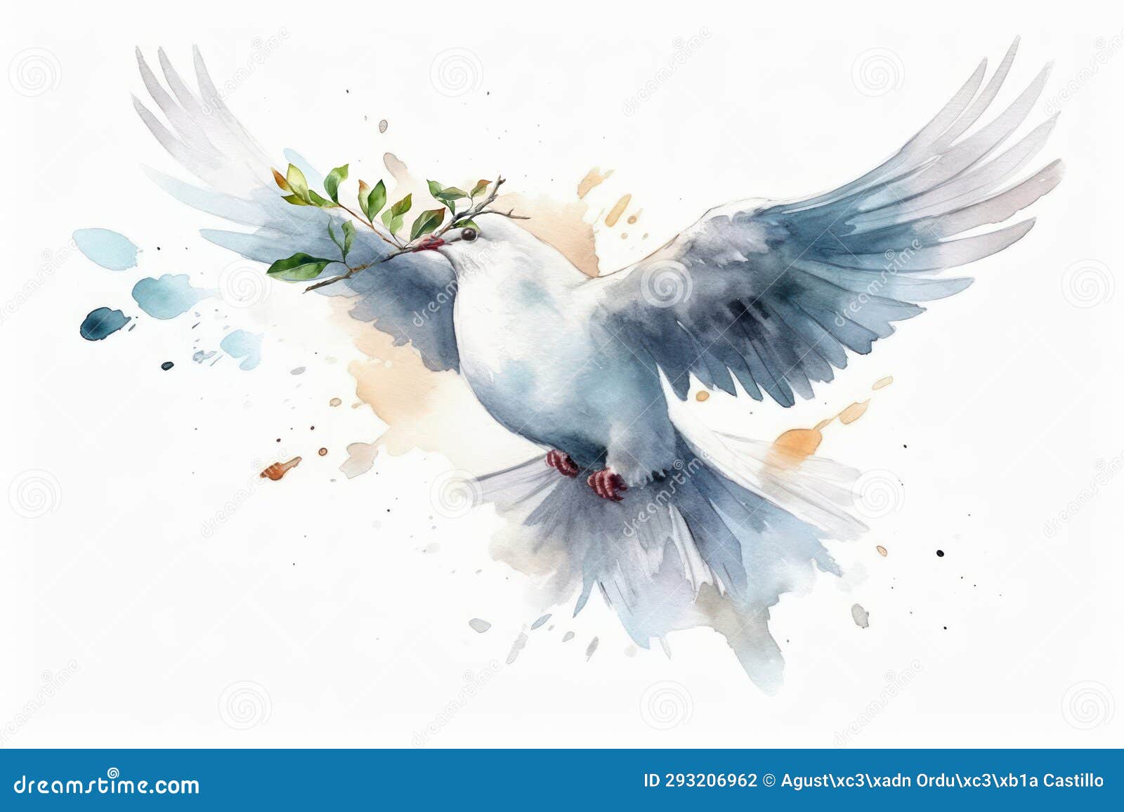 Illustration of a Dove of Peace. Generative AI. Stock Illustration ...