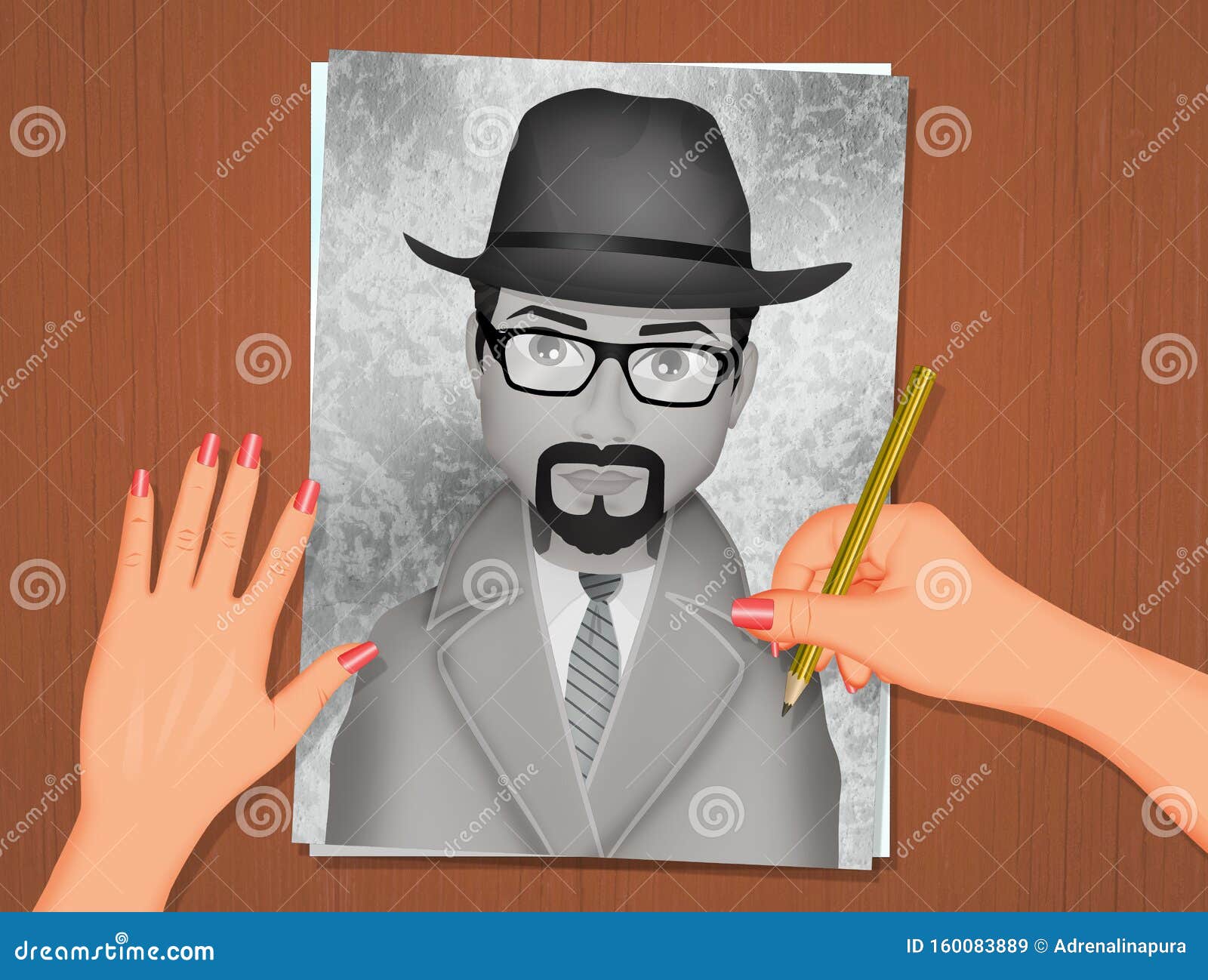 Draw a man identikit stock illustration. Illustration of connotations ...