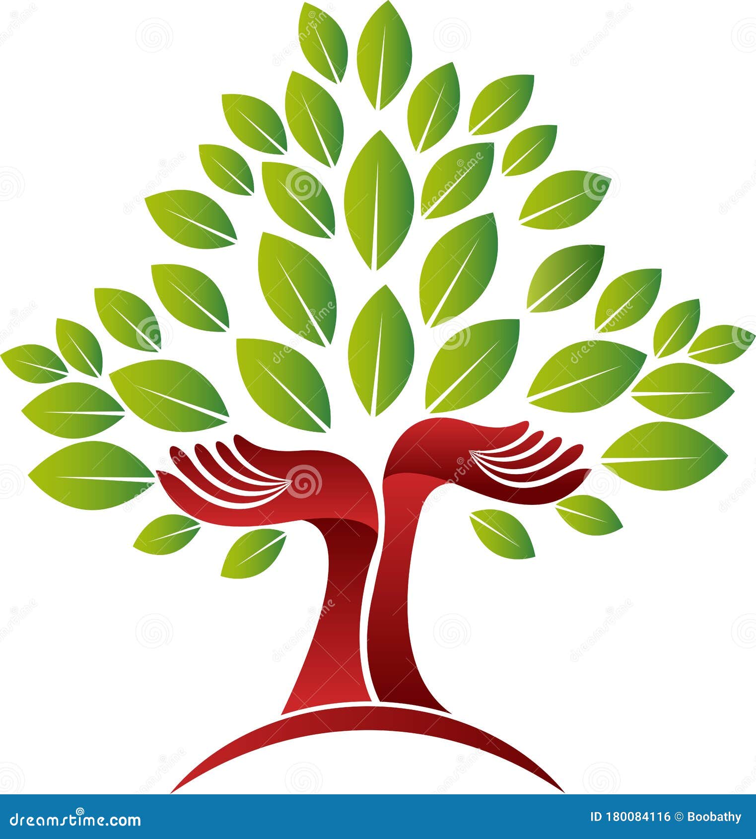 Hand tree logo stock vector. Illustration of concept - 180084116