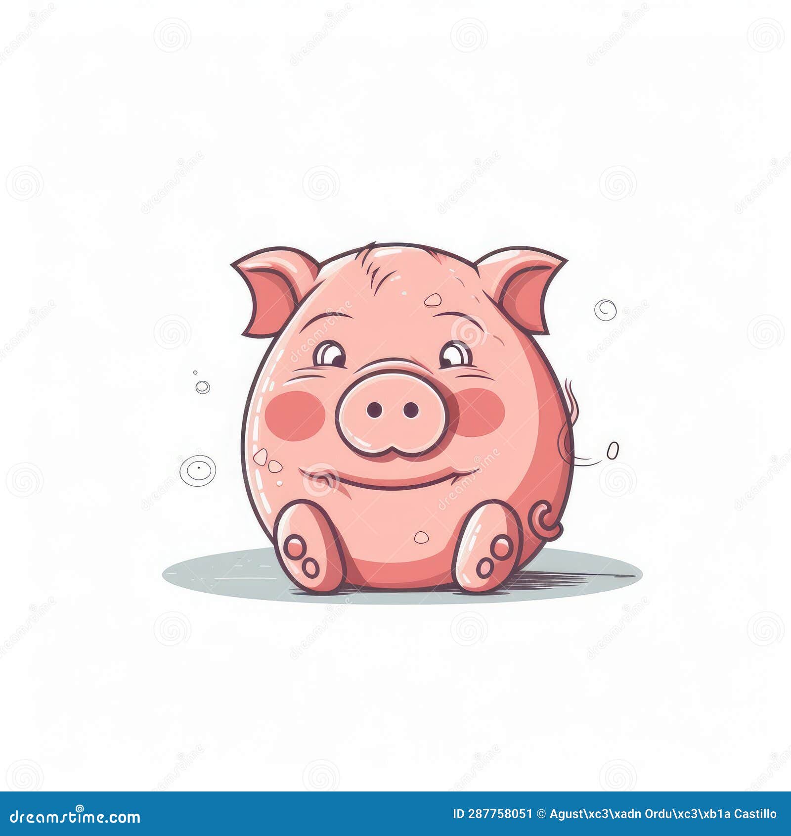 Illustration of a Drawing of a Little Pig. Stock Image - Image of ...
