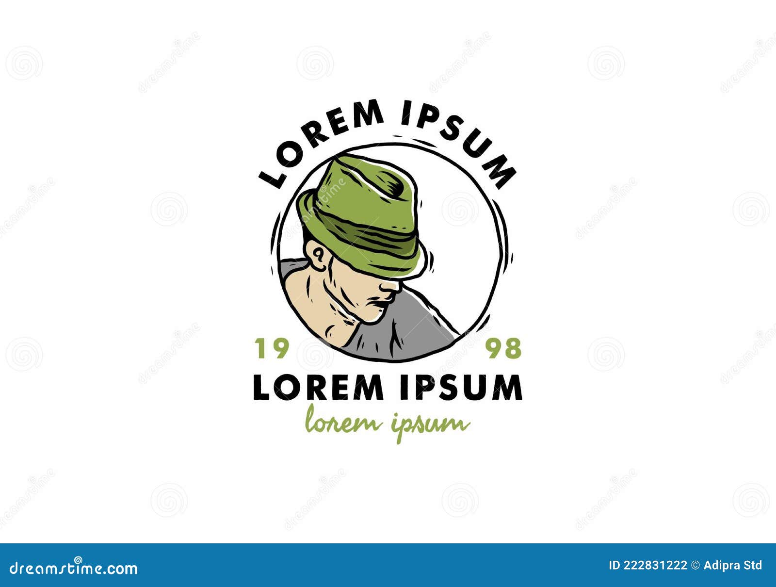 Illustration Drawing of Man Wearing Hat Stock Vector - Illustration of ...