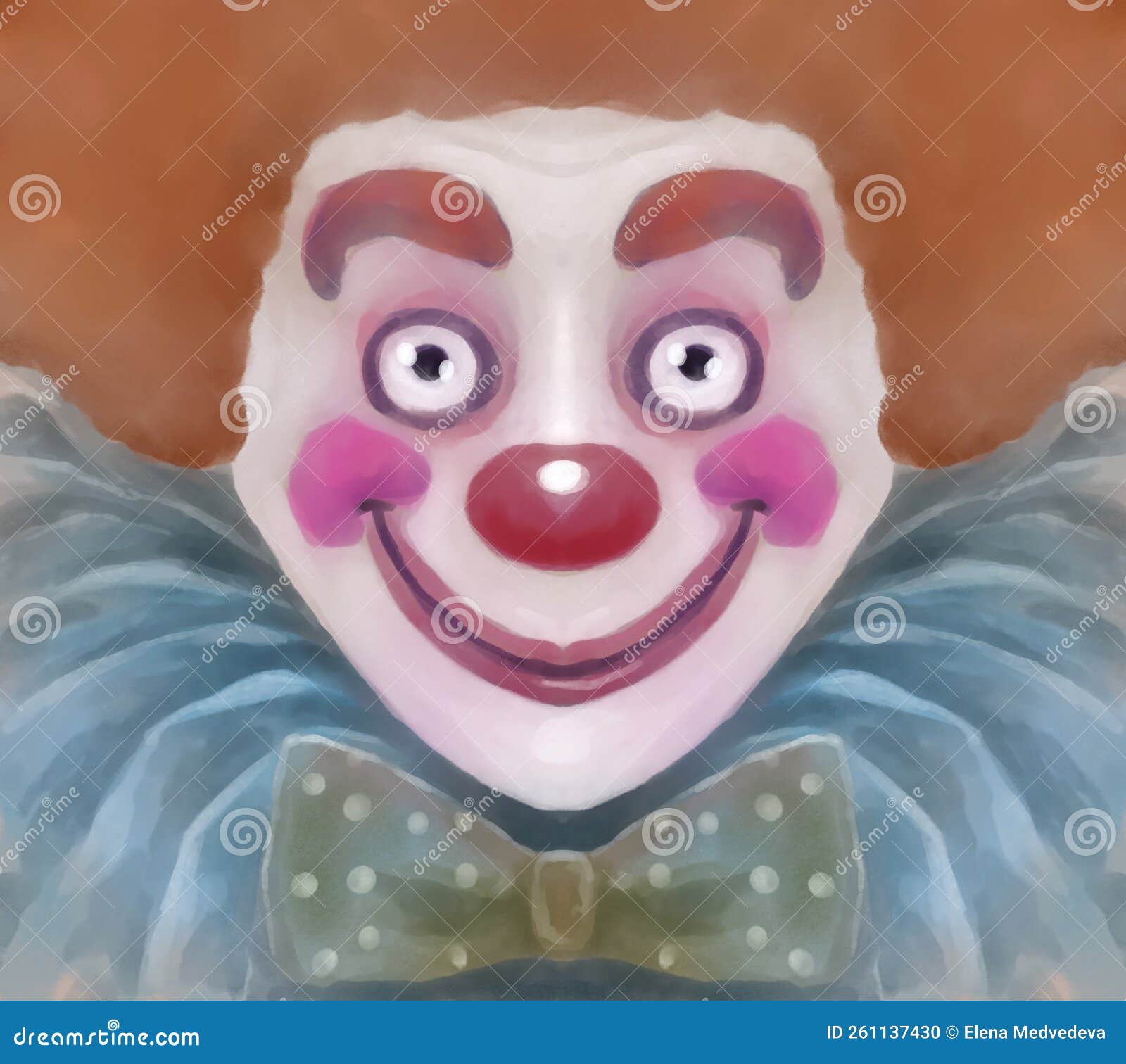 Illustration Drawing of a Portrait of a Clown that Smiles Stock ...