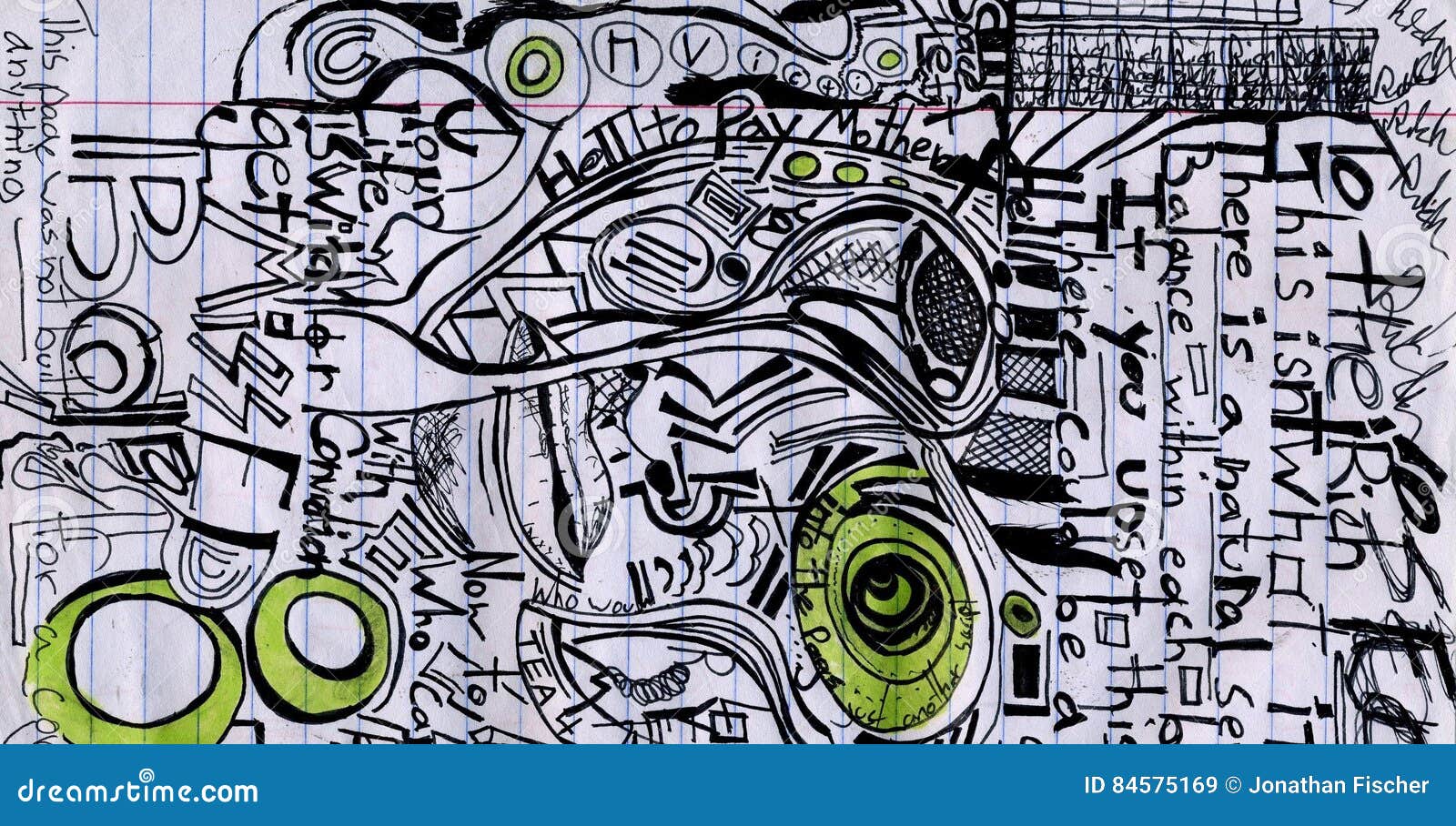 Illustration Drawing and Random Notes Scribbles and Thoughts Stock ...