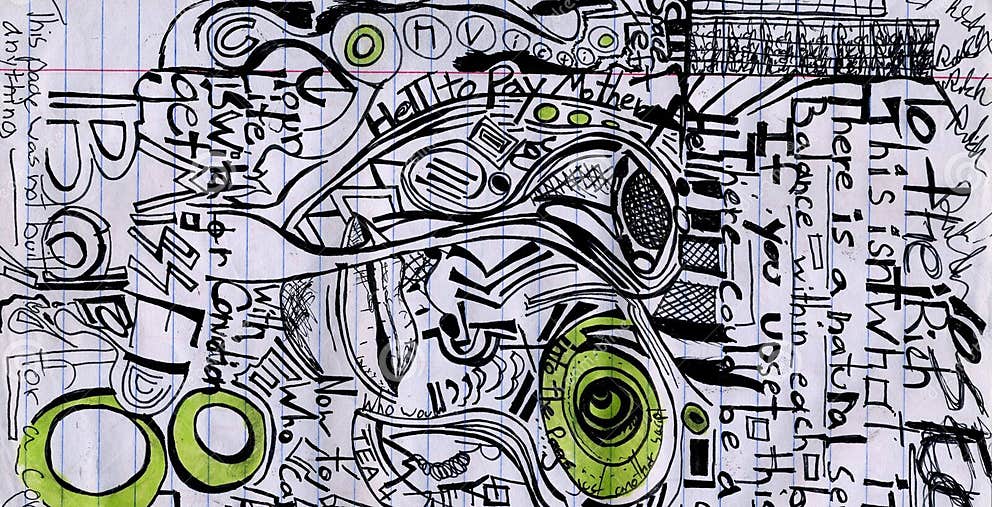 Illustration Drawing and Random Notes Scribbles and Thoughts Stock ...