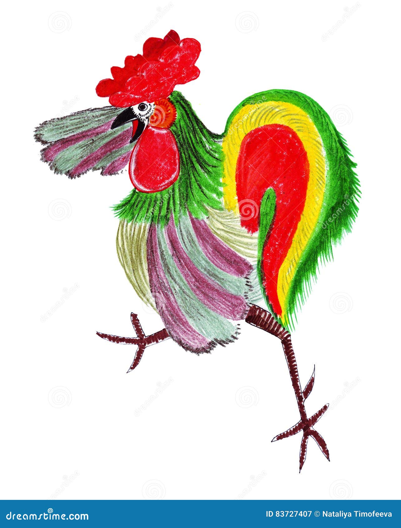 Illustration Drawing of a Rooster in the Style of the Sketch Stock ...