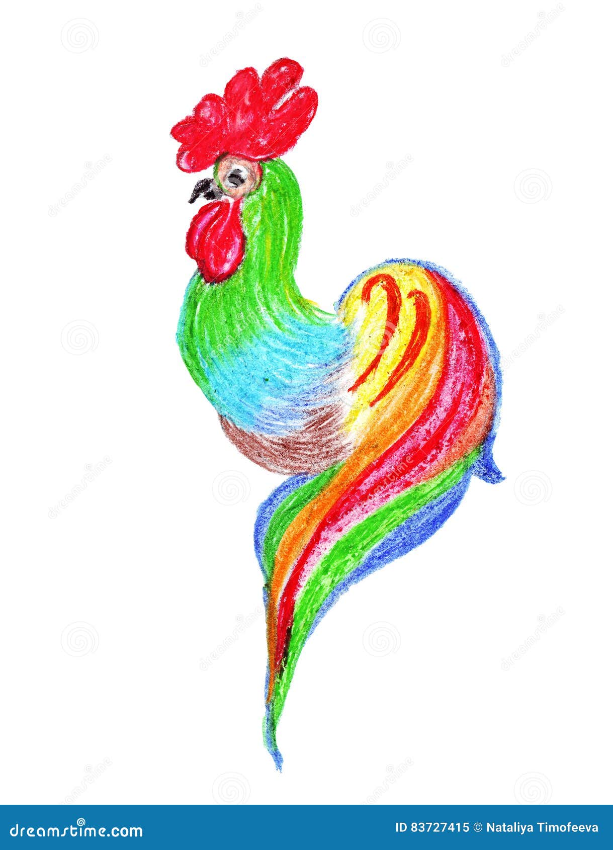 Illustration Drawing of a Rooster in the Style Stock Illustration ...