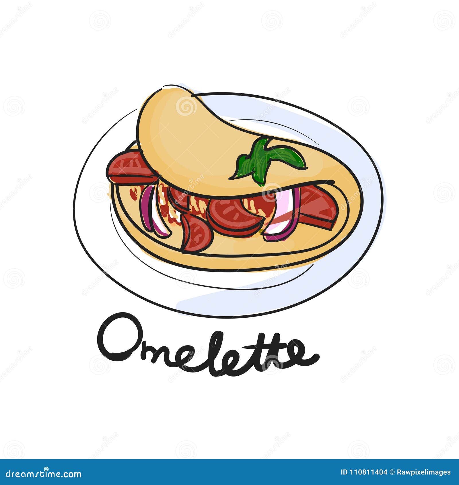 Illustration Drawing Style of Omelette Stock Illustration ...