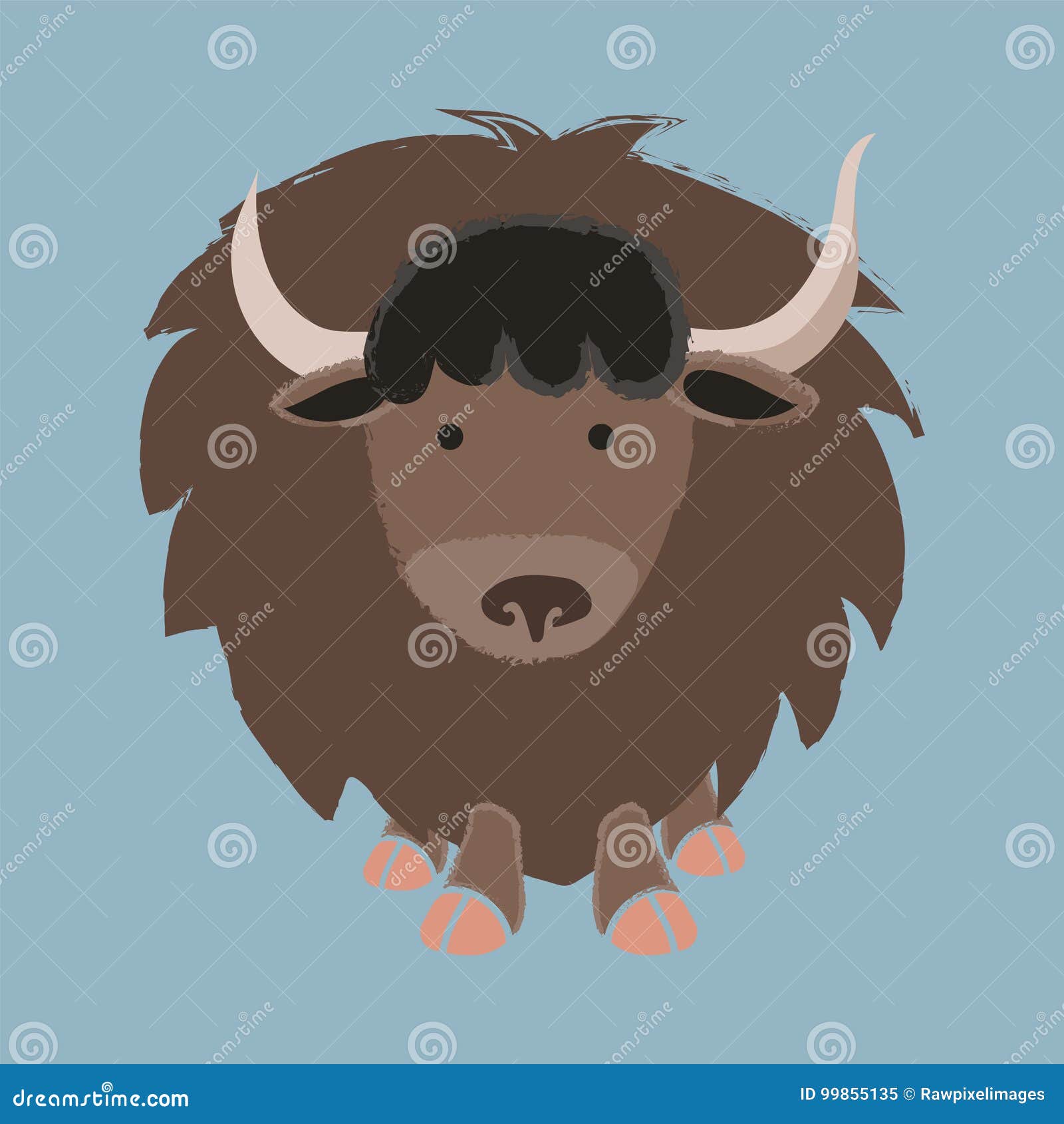 Illustration Drawing Style Set of Bison Stock Vector - Illustration of ...